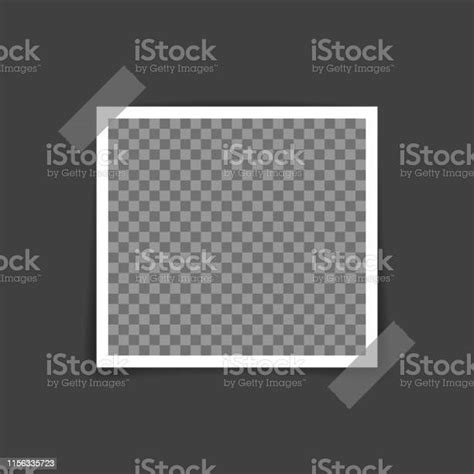 벡터 사진 프레임 모형 디자인입니다 투명 한 배경에 격리 된 스티커 테이프에 사진 프레임 벡터 일러스트레이션 검은색에 대한 스톡