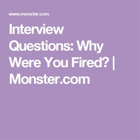 How To Explain Being Fired Interview Questions Coaching Techniques