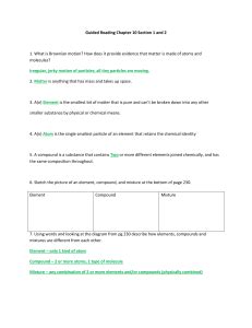 Classifying Matter Understanding Main Ideas