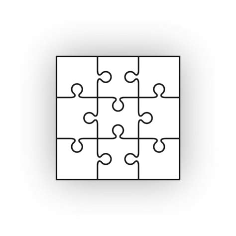 Premium Vector Puzzle Pieces Set Jigsaw Grid Thinking Mosaic Game With 3x3 Details Simple