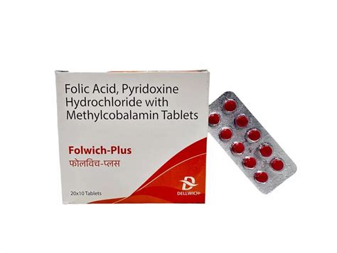 Folic Acid 5 Pyridoxine Hydrochloride 10 Mg With Methycobalamin 750 Mcg Tablets At ₹ 58 00