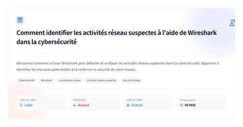 Wireshark Détecter Les Activités Réseau Suspectes En Cybersécurité Labex