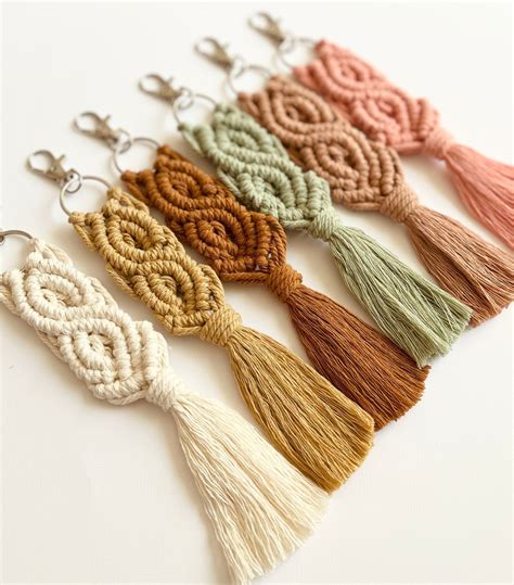 Boho Macrame Keychain Boho Keychain Bag Charm Ts For Etsy