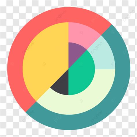 색깔이 있는 조각이 있는 색깔 있는 원형 기호 벡터 흰색 배경에 Rr의 단순한 다채로운 아이콘 그림자 없음 작은 프레임 중앙 Png 일러스트 및 벡터 에 대한 무료