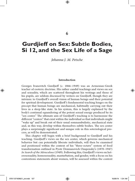 Gurdjieff On Sex Subtle Bodies Si 12 And The Sex Life Of A Sage Gurdjieff On Sex Subtle Bodies Si 12 And The Sex Life Of A Sage