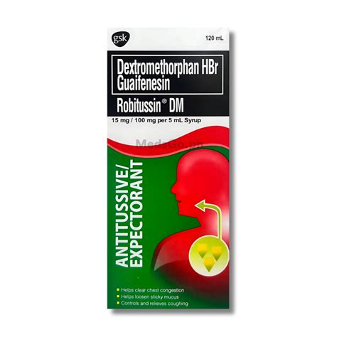 Robitussin Dm Syrup 120ml Dextromethorphan Guaifenesin 15mg 100mg