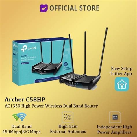 Jual TP Link Archer C58HP WiFi AC1350 High Power Wireless Dual Band Router Shopee Indonesia