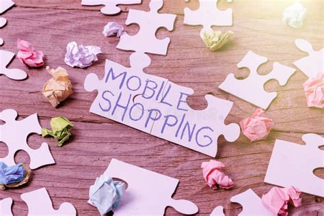 Sign Displaying Mobile Shopping Business Overview Buying And Selling