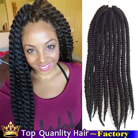 24 Havana Mambo Twist Crochet Nubi Braiding Hair Senegalese Twist Synthetic Ombre Box Braids