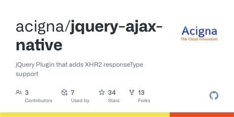 Github Acignajquery Ajax Native Jquery Plugin That Adds Xhr2 Responsetype Support