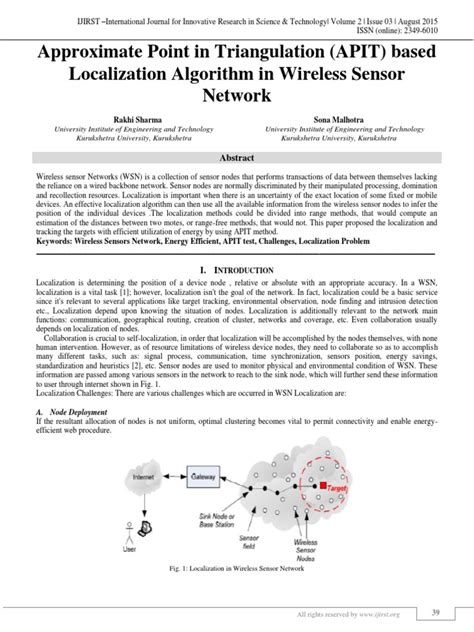 Approximate Point In Triangulation Apit Based Localization Algorithm