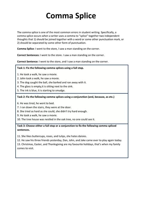Comma Splice Pdf