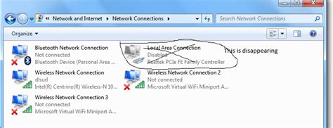 Local Area Connection Icon Missing In Network Connections Console