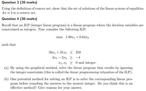 Solved Question 3 20 Marks Using The Definition Of Convex Chegg Com