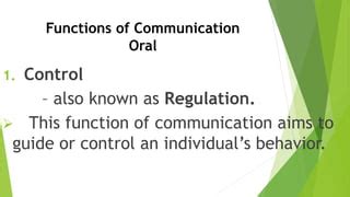 PowerPoint Presentation On Function On Oral Communication PPTX