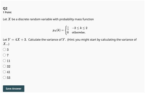 Solved Let XX Be A Discrete Random Variable With Probability Chegg Com