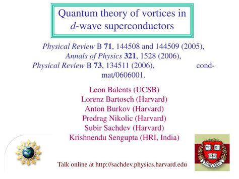Ppt Quantum Theory Of Vortices In D Wave Superconductors Powerpoint Presentation Id 3088966