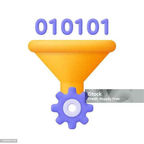 Funnel With Binary Code And Gear Web Development Code Filtration And