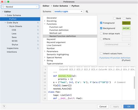 Colors And Fonts Pycharm Documentation