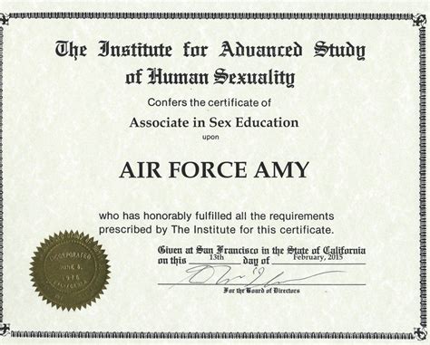 Air Force Amy Associate In Sex Education Certificate Air Force Amy Official Website