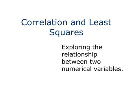 Ppt Correlation And Least Squares Powerpoint Presentation Free Download Id749474
