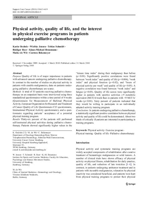 Pdf Exercise Prescription And Tailored Physical Activity Intervention In Onco‐hematology