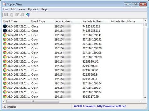 Tcplogview Displays All Open Tcp Connections Of Your Windows System
