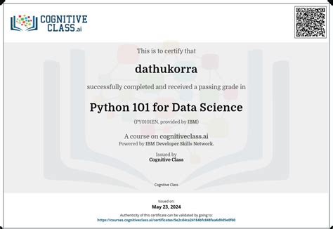 korra dathu on linkedin ibm py0101en certificate cognitive class