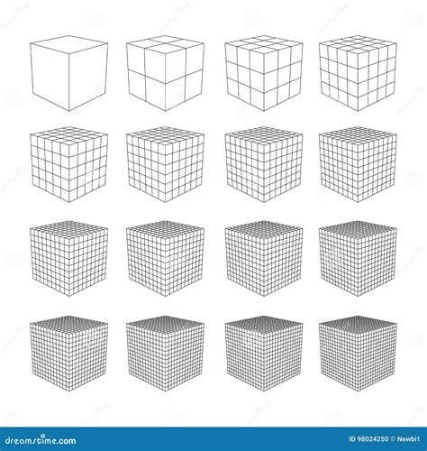 Wireframe Mesh Cube Stock Vector Illustration Of Icon 98024250