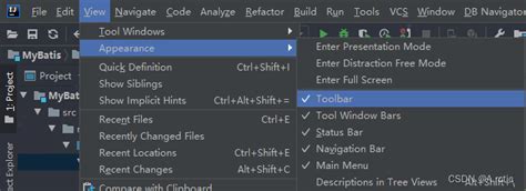 Idea怎么调出工具栏 Idea上面的工具栏怎么调出 Csdn博客