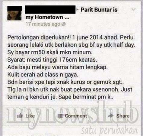 Bila Awek Sewa Lelaki Rm Untuk Setengah Hari Berita Terkini Boi