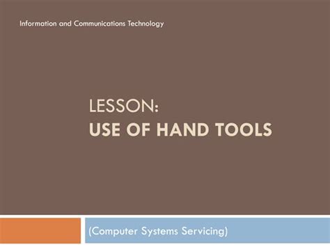 Css L02 Tool And Equipment In Css Pdf