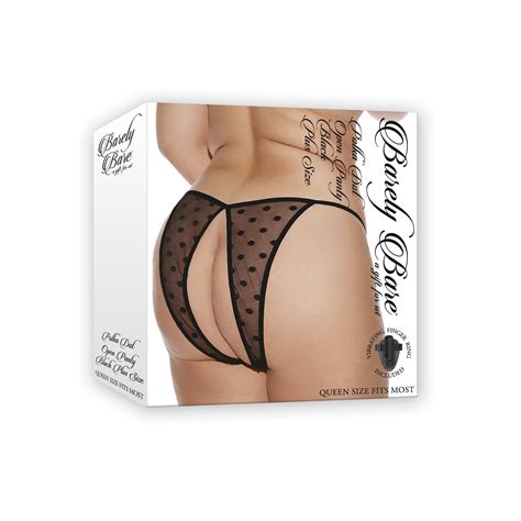 Barely Bare Black Polka Dot Open Back Panty Plus Size Sex Toy Hotmovies