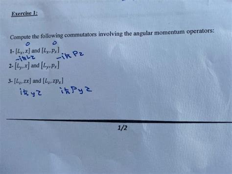 solved exercise 1 compute the following commutators