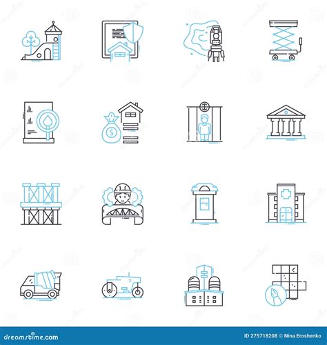 Urban Planning Linear Icons Set Infrastructure Architecture Zoning Transportation