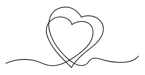 마음 연속 라인 아트 드로잉 우정과 사랑 개념 영원히 가장 친한 친구 흑백 벡터 일러스트레이션 리본에 대한 스톡 벡터 아트 및 기타 이미지 Istock