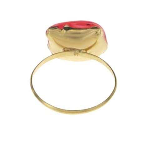 قیمت و خرید انگشتر طلا 18 عیار دخترانه با طرح هلو کیتی دوست خوب مدل