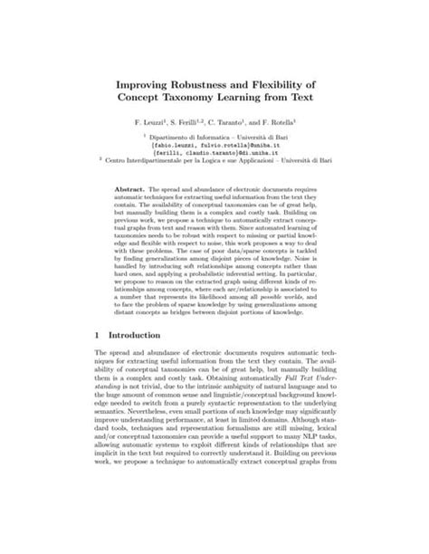 Improving Robustness And Flexibility Of Concept Taxonomy Learning From Text Pdf
