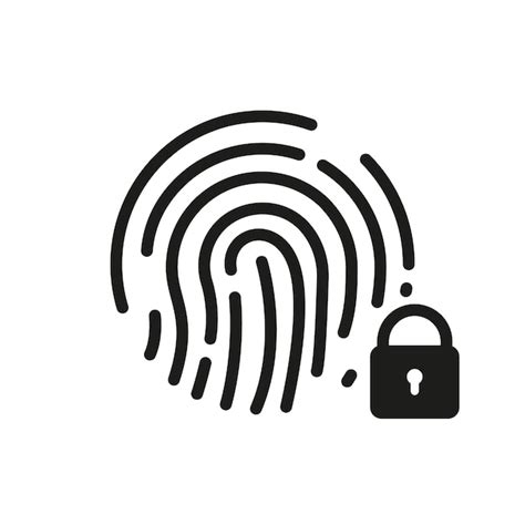Premium Vector Fingerprint Identification Sign Touch Id Line Icon