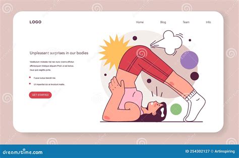 Flatulence Passing Gas From The Digestive System Web Banner Stock