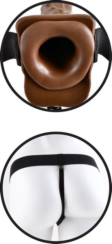 Hollow Strap On With Balls 7 Inch Brown Strap On Dildos Bol