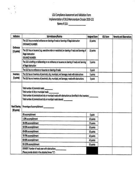 Dilg Road Clearing Validation Form Pdf