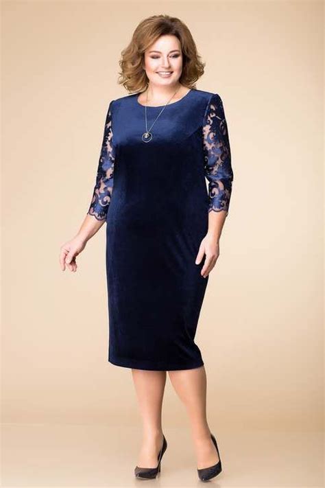 Платья для полных девушек и женщин белорусской компании Romanovich Style осень зима 2018 2019