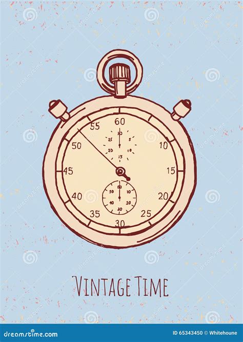 Vintage Hand Drawn Stopwatch Stock Vector Illustration Of Object Sketch 65343450