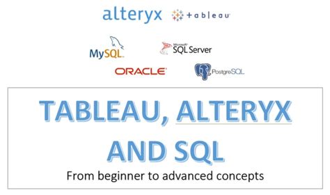 Teach You Tableau Alteryx And Sql By Aliusyd Fiverr