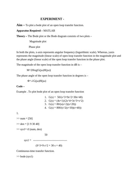 Bode Plot Pdf