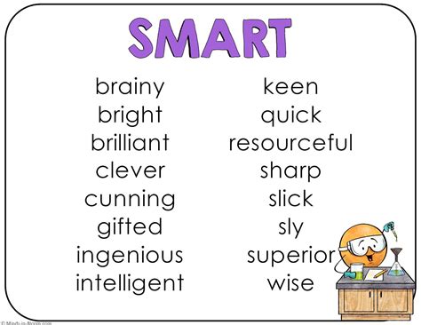 Synonyms For Overused Words Poster Smart Color And Bandw Minds In
