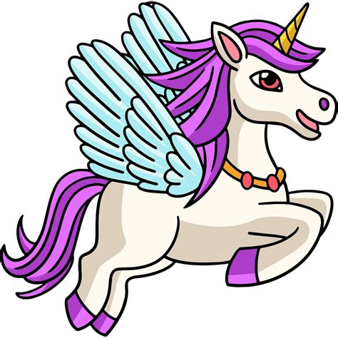 Fliegende Einhorn Cartoon Farbige Cliparts Premium Vektor