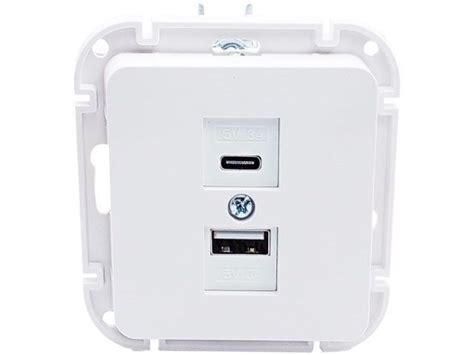 Розетка с двумя Usb разъемами скрытая узел белая Аструм Bylectrica