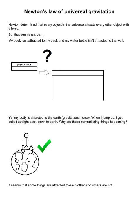 Forces Worksheet 1 Answer Key Newton S Law Of Universal Gravitation